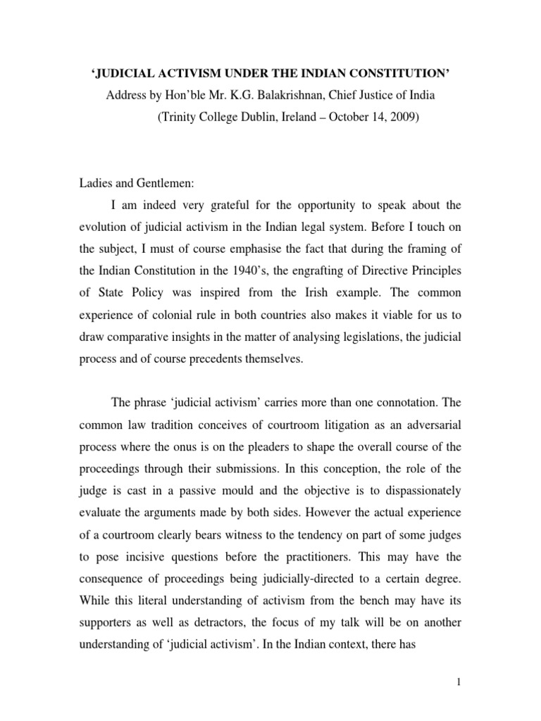 Judicial Activism in India | PDF | United States Constitution | Judiciaries