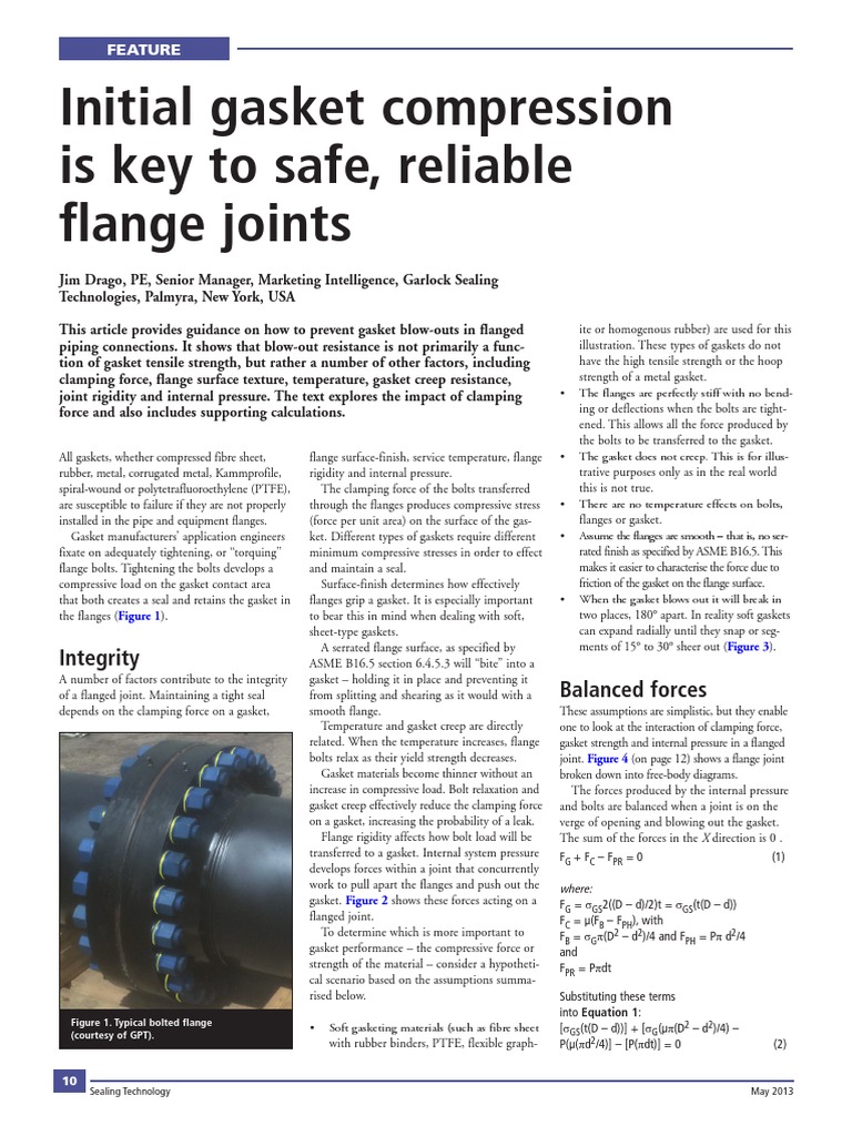Gasket Blow-Out Prevention Guide | PDF | Mechanical Engineering ...