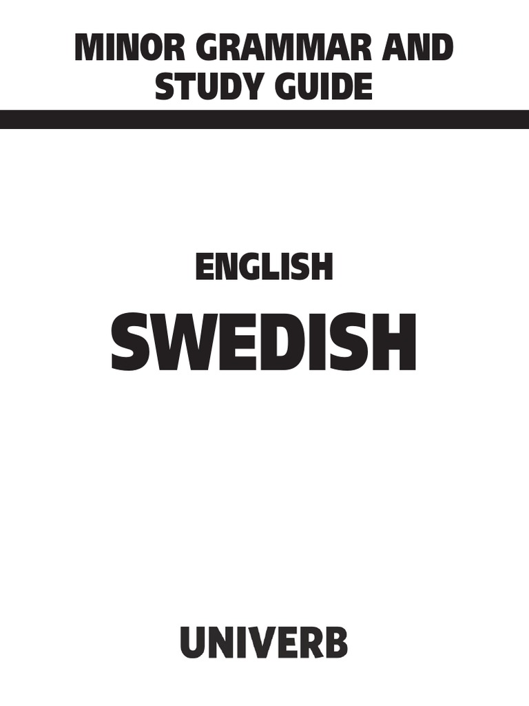Swedish: Minor Grammar and Study Guide | PDF | Grammatical Gender ...