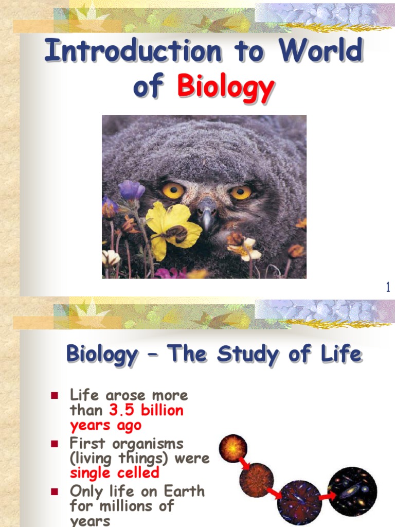 Introduction To World of Biology | PDF | Organisms | Cell (Biology)