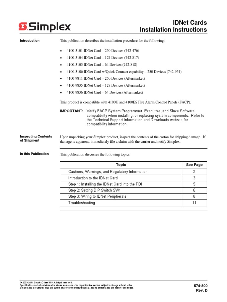 Idnet Cards Installation Instructions: Important | PDF ...