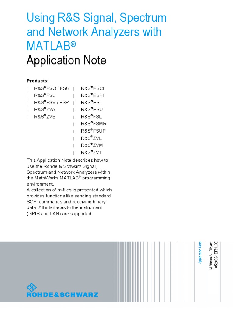Using R&S Signal, Spectrum With MATLAB | PDF | Matlab | Personal Computers