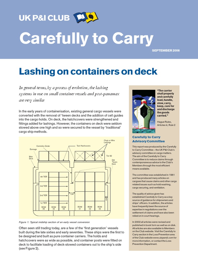 Lashing Containers On Deck | PDF | Containerization | Ships