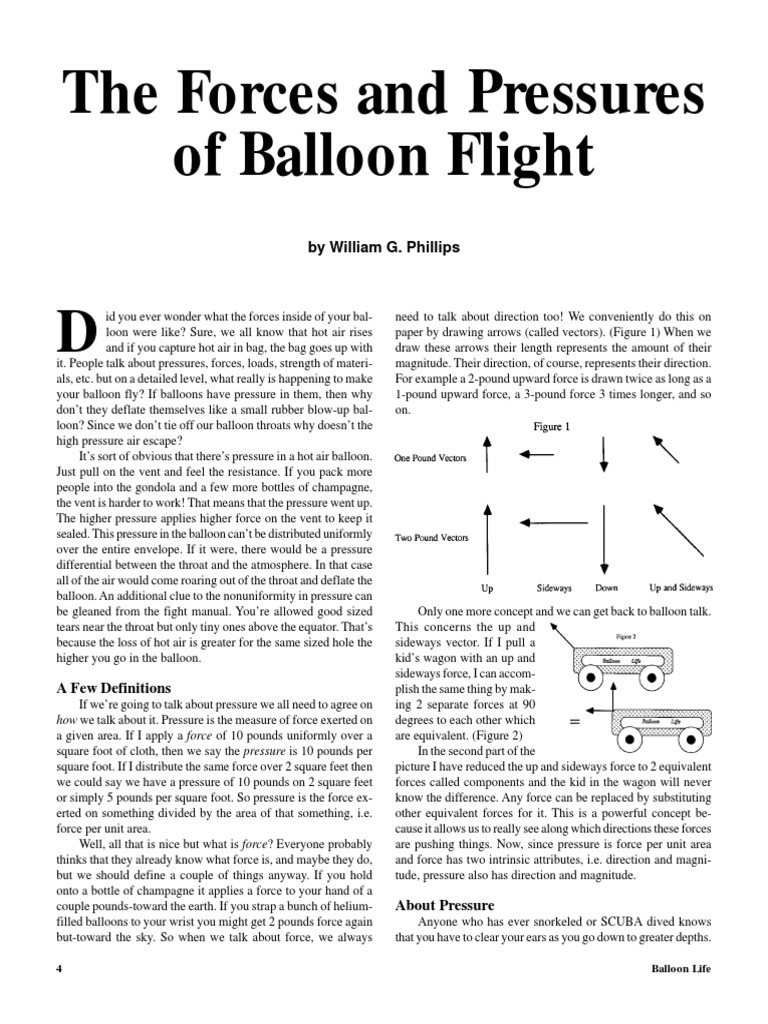 Balloon Flight Forces Pressures | PDF | Lift (Force) | Pressure