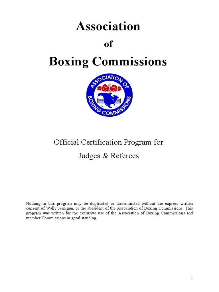 Boxing Judges & Referees Certification | PDF | Referee | Individual Sports