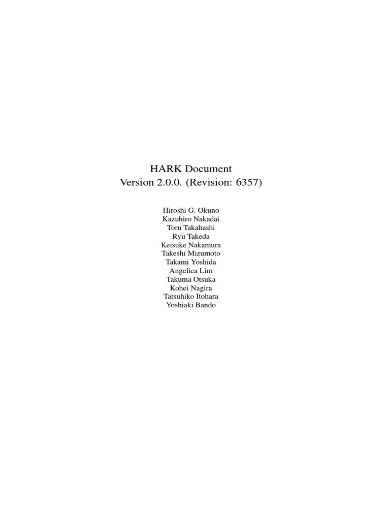 Hark Document en Ver2.0 | PDF | Speech Recognition | Microphone