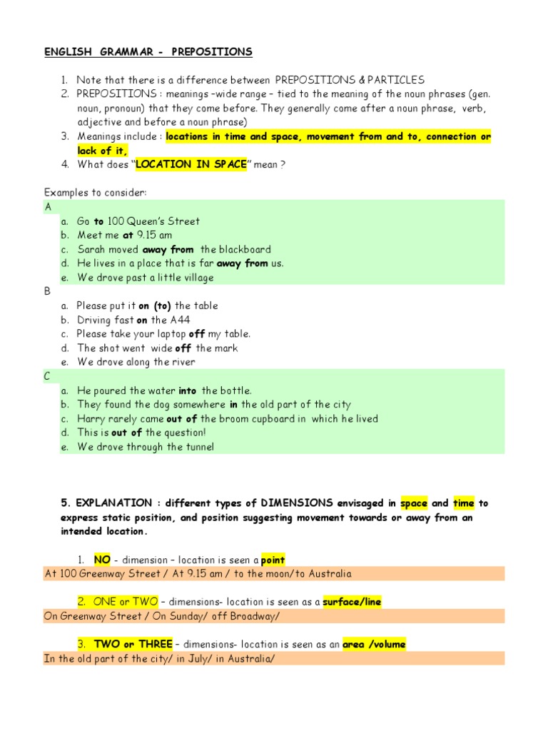 English Grammar - Prepositions | PDF | Preposition And Postposition ...
