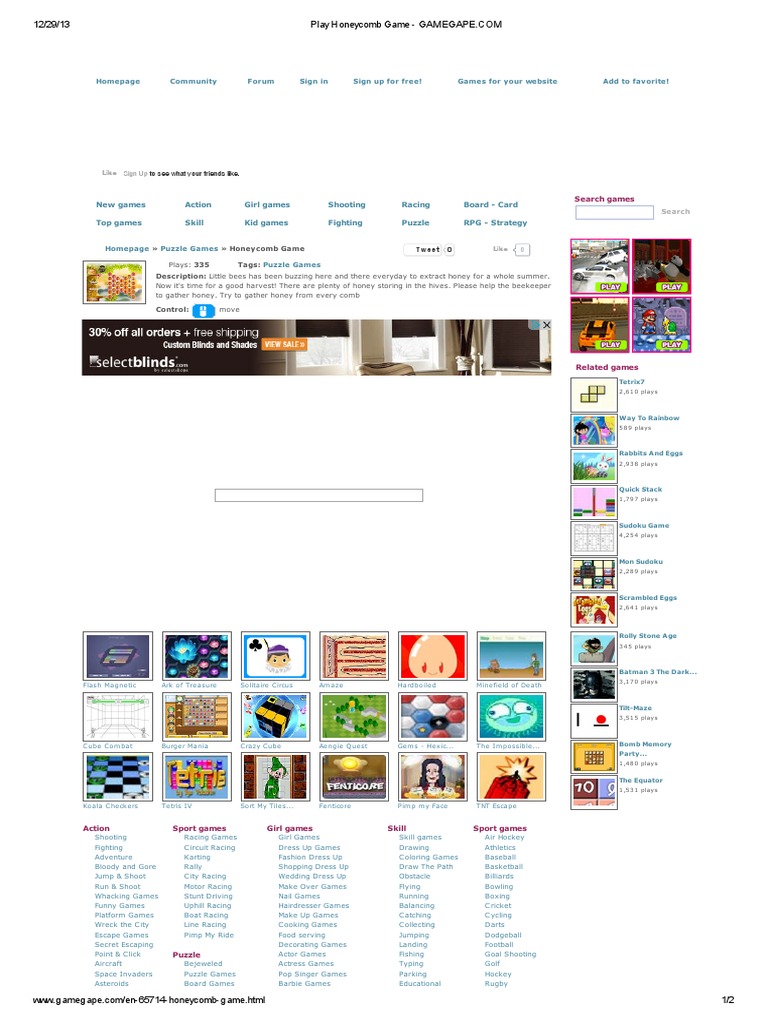 Play Honeycomb Game - GAMEGAPE | Leisure | Hobbies | Free 30-day Trial ...