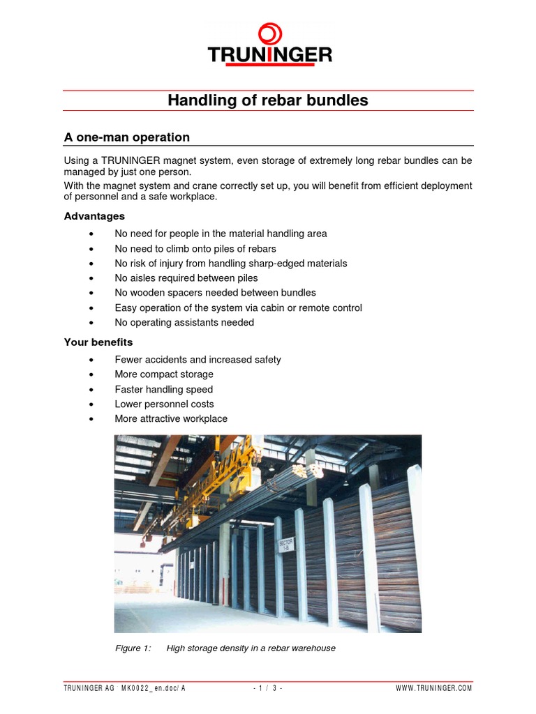 Handling of Rebar Bundles: A One-Man Operation | PDF | Crane (Machine ...