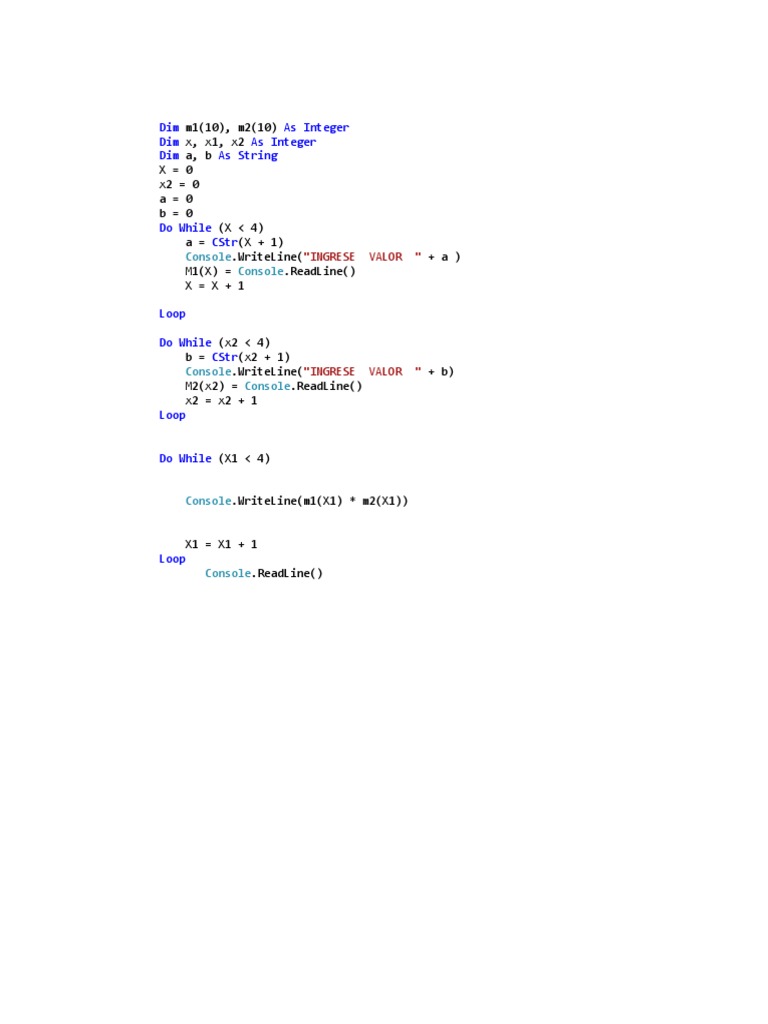 Basic VB.NET Loops and Sorting | PDF