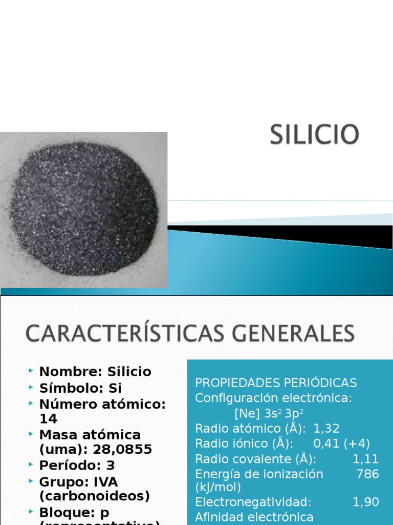 SILICIO | PDF | Silicio | Conjuntos de elementos químicos