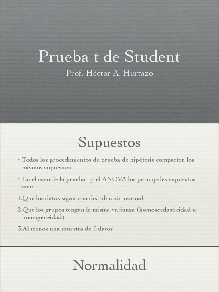 T de Student | PDF | Prueba T de Student | Muestreo (Estadísticas)