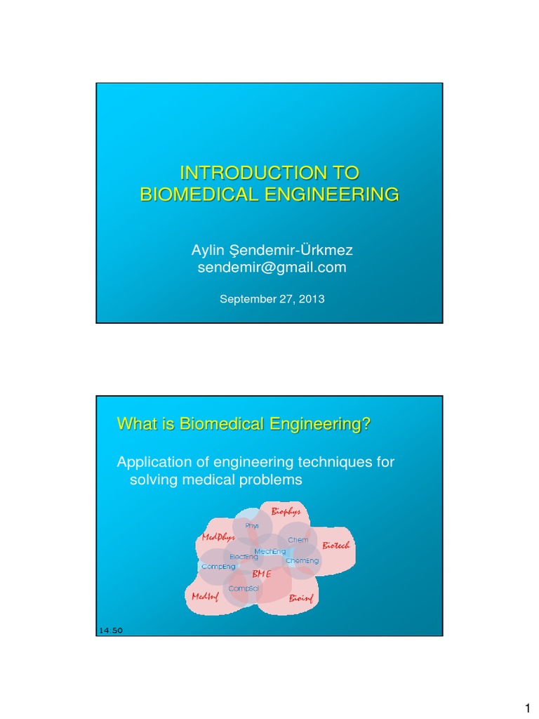Introduction to Biomedical Engineering | PDF | Homeostasis | Biomedical ...