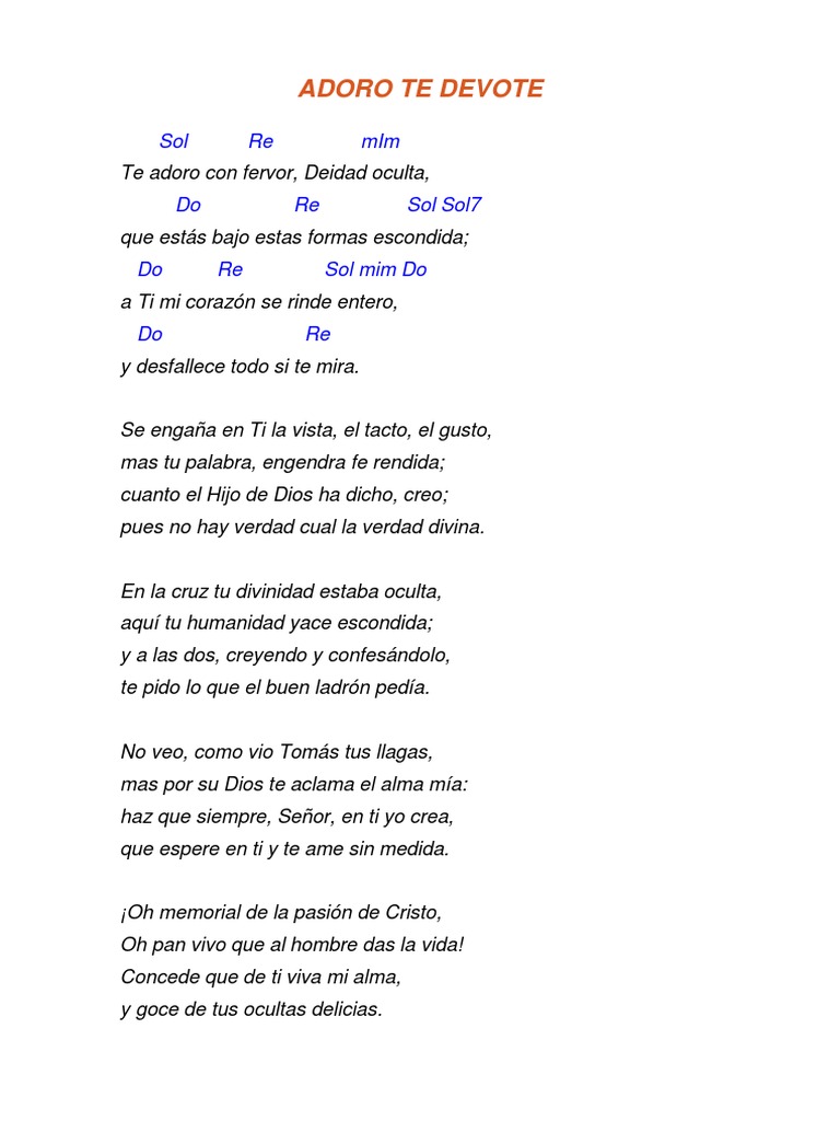 Adoro Te Devote | PDF | Religión y espiritualidad