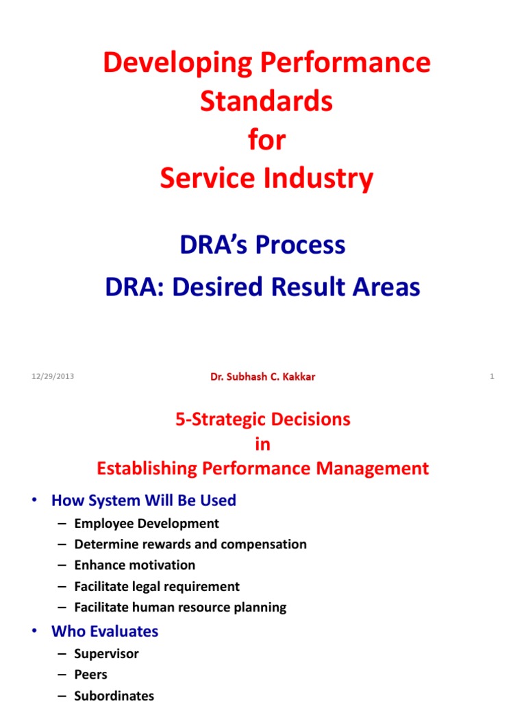 Developing Performance Standards in Services | PDF | Career & Growth ...