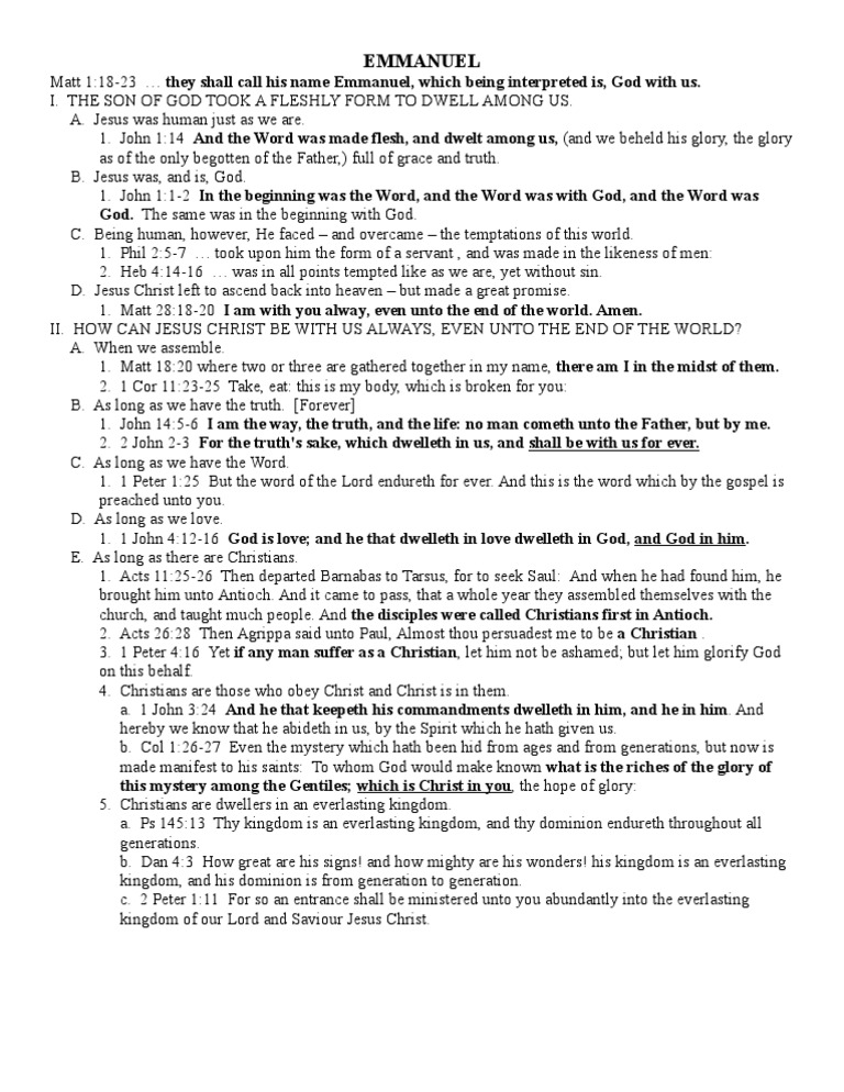 Emmanuel - outline and sermon by Charles A. Yawn | Acts Of The Apostles ...