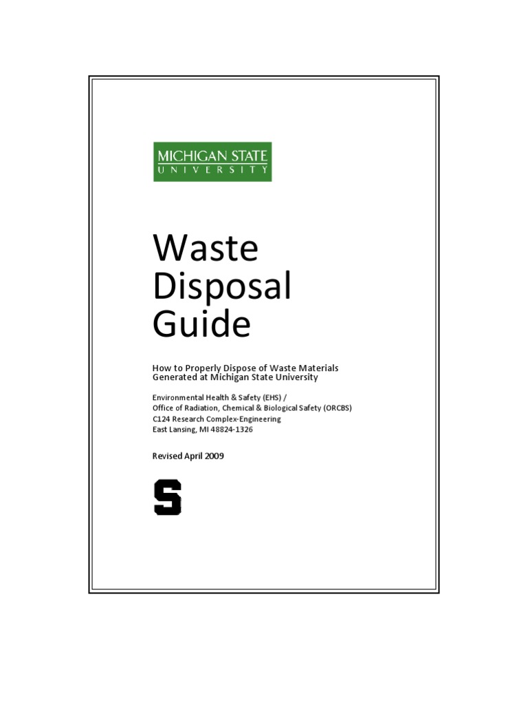Waste Disposal Guide | PDF | Hazardous Waste | Resource Conservation ...