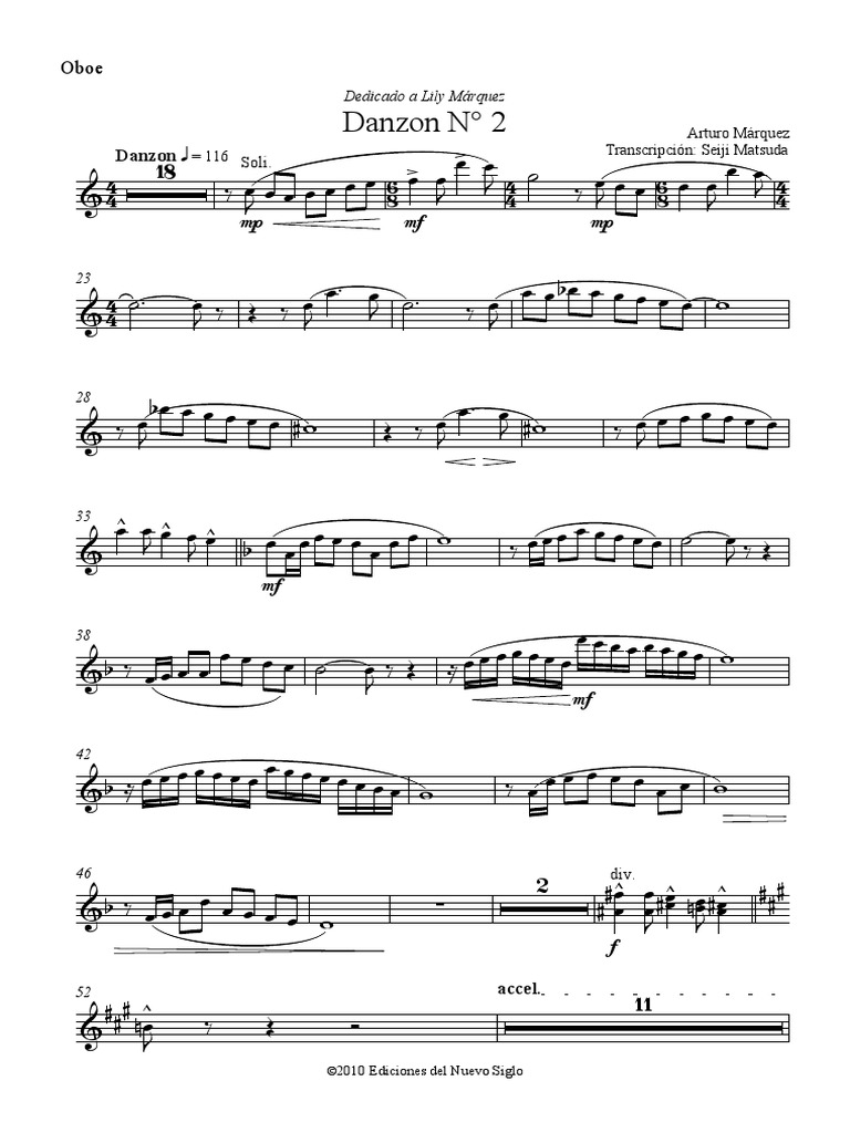 Danzon n2 Oboe | PDF