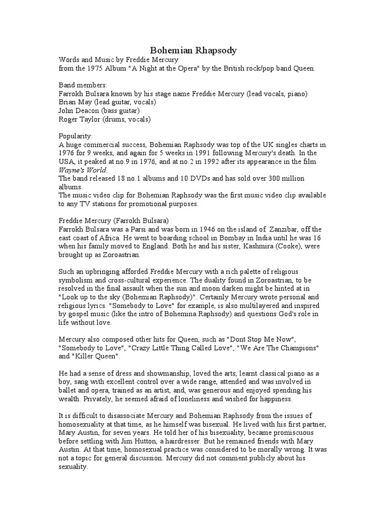 Bohemian Rhapsody | PDF | Elements Of Music | Music Theory