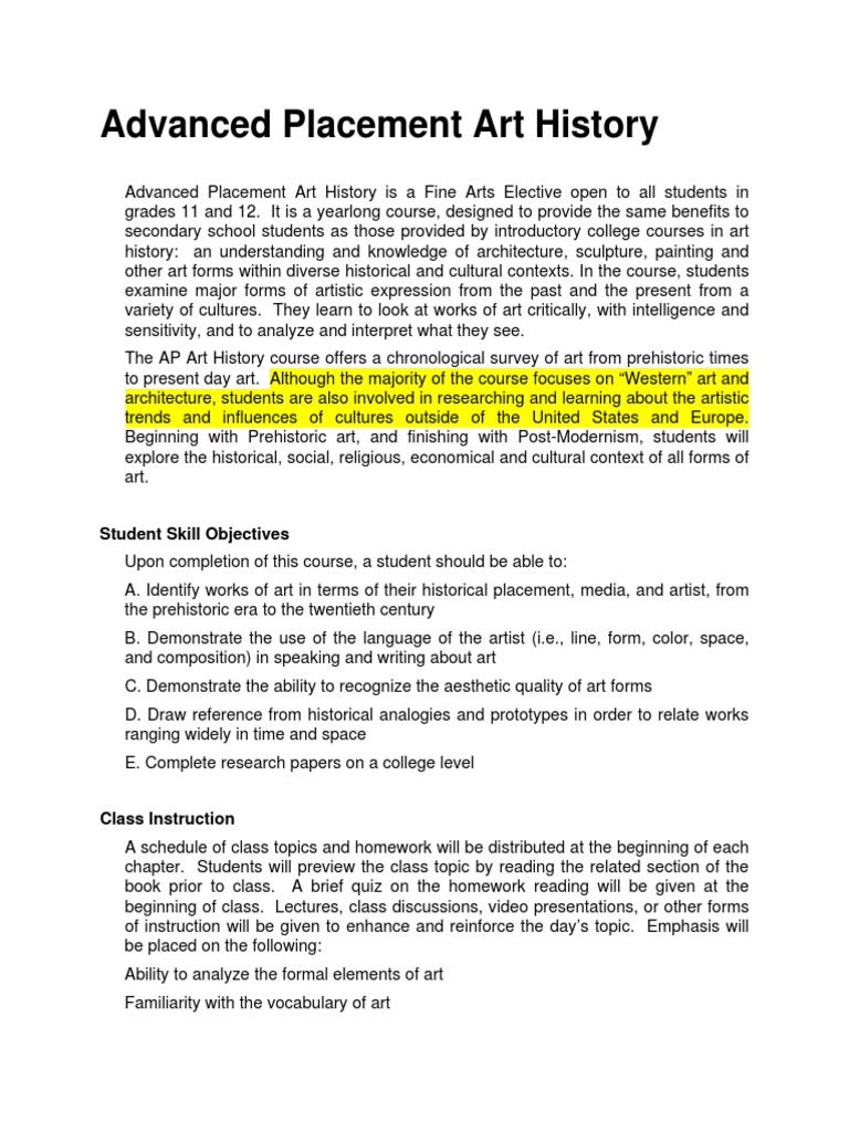 AP Art History Course Overview | PDF | Baroque | Homework