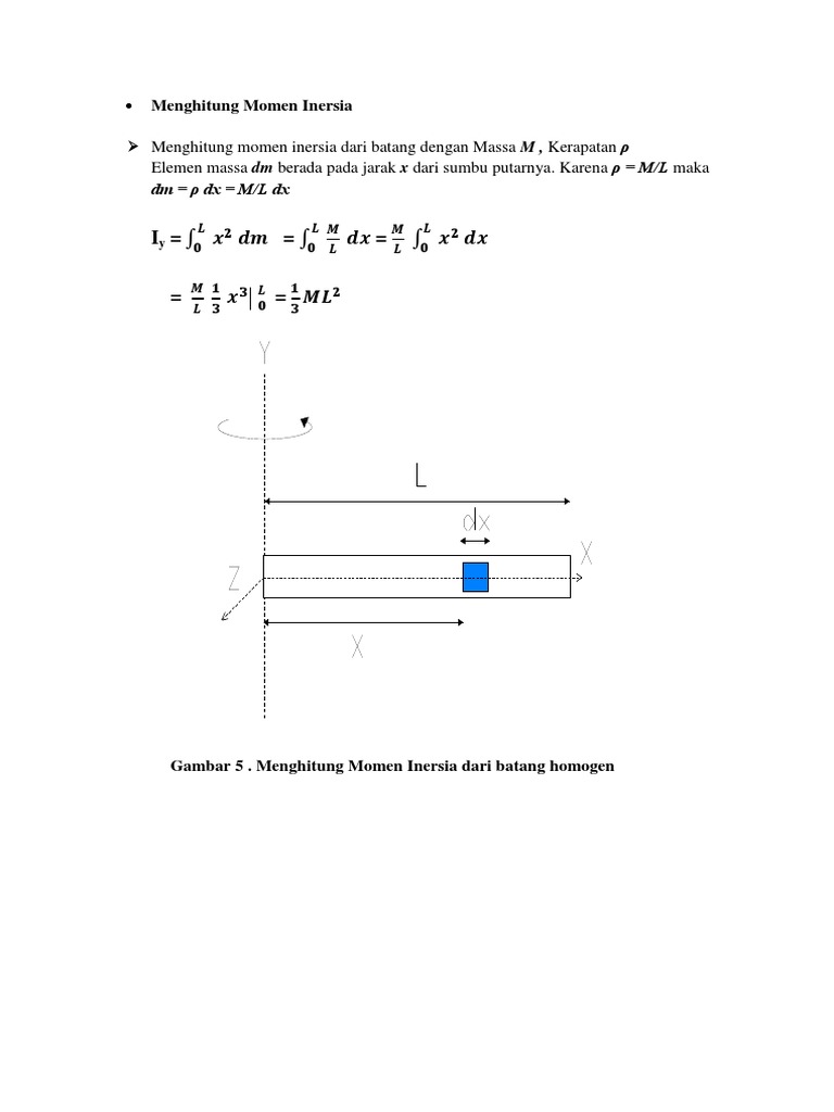 Menghitung Momen Inersia Pada Batang Homogen | PDF | Metode & Bahan Ajar