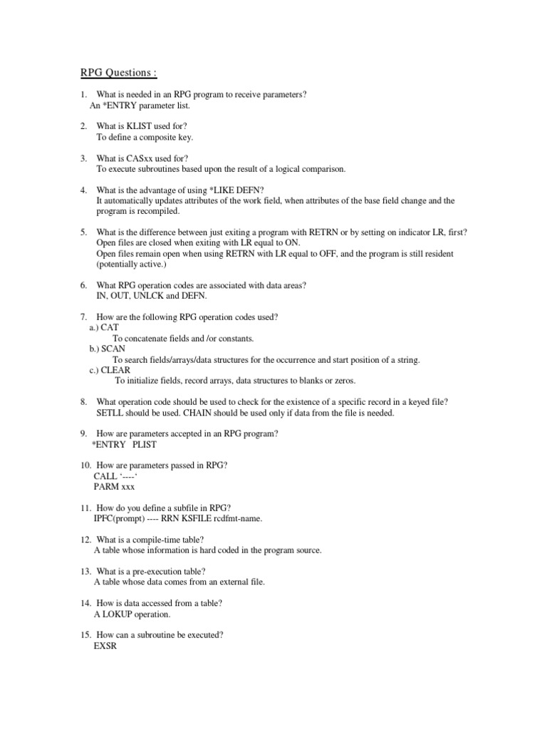 Rasmi - AS400 Questions | PDF | C (Programming Language) | Reserved Word