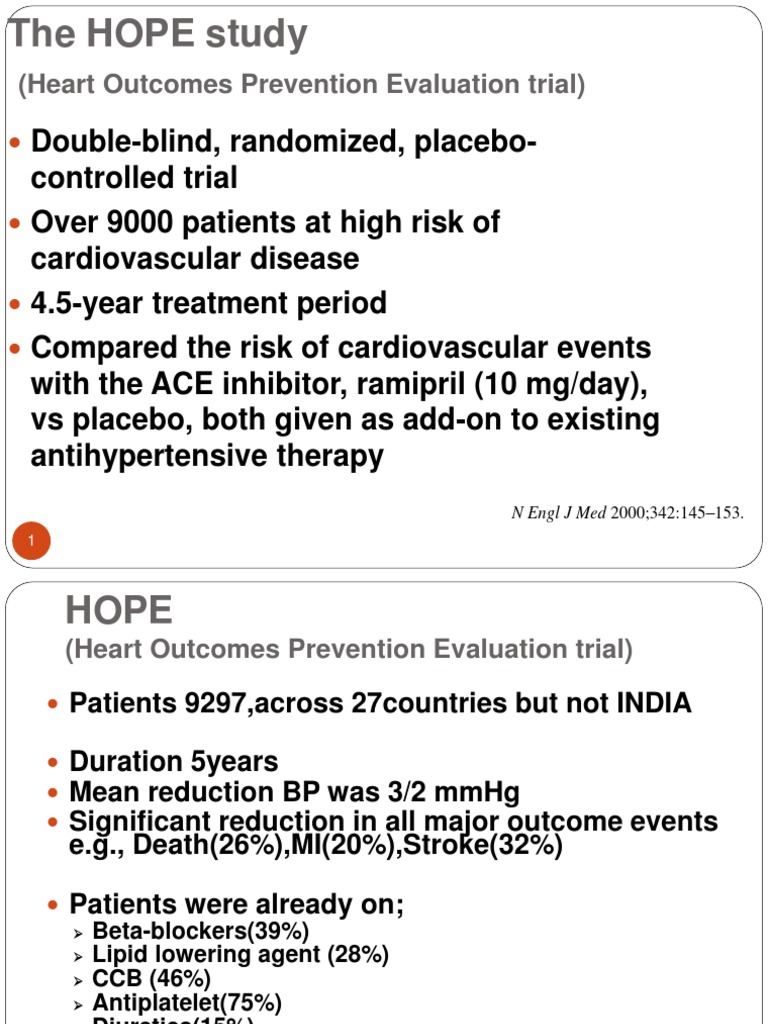 HOPE Study: Ramipril vs Placebo Outcomes | PDF | Wellness | Science ...