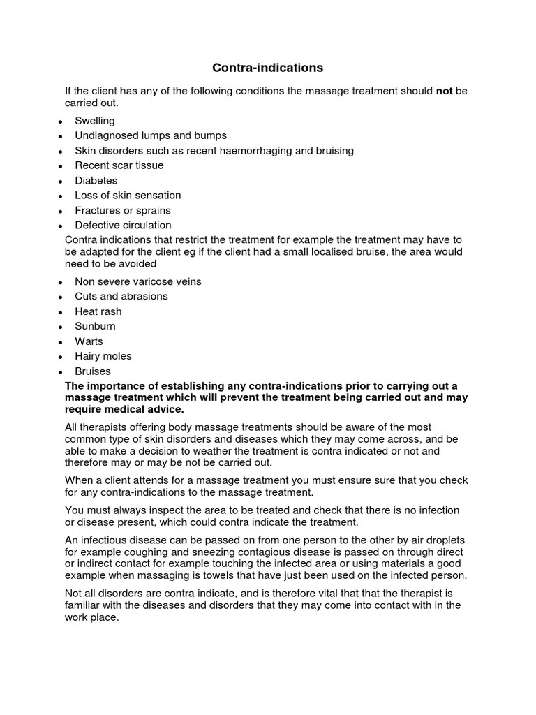 10 Contra-Indication and Actions | Infection | Public Health