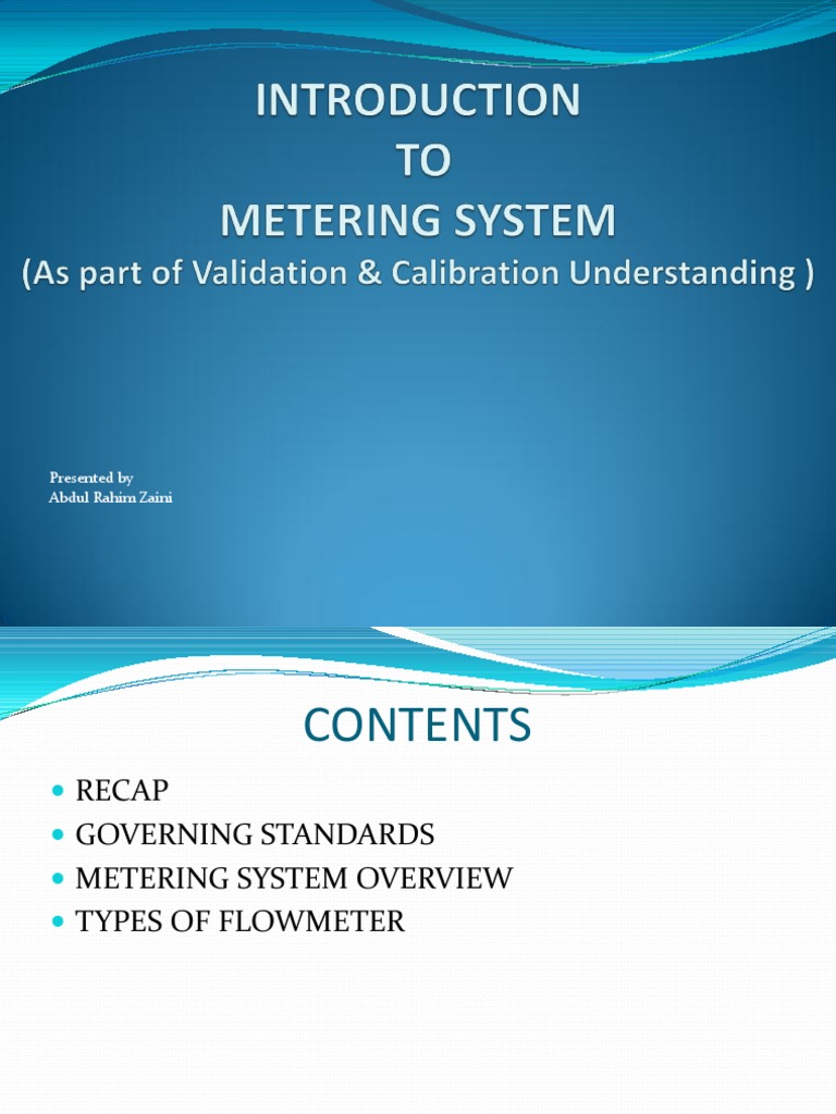 Metering Oil And Gas Pdf Flow Measurement Calibration