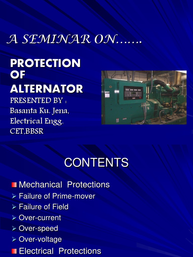 Protection of Alternators | PDF | Relay | Electric Power