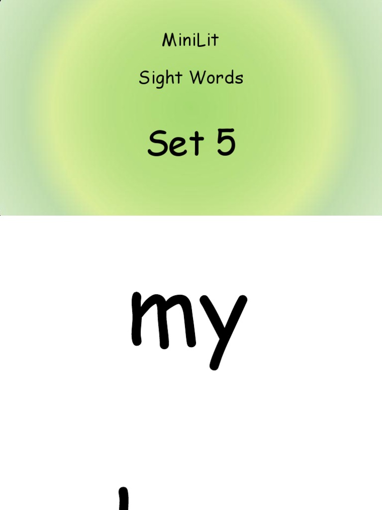 Sight Words 5 | PDF