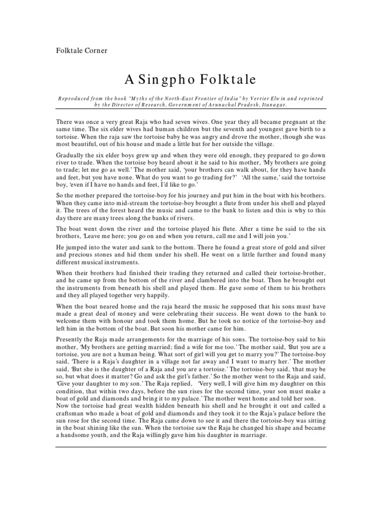 A Singpho Folktale | PDF | Legends | Fairy Tales