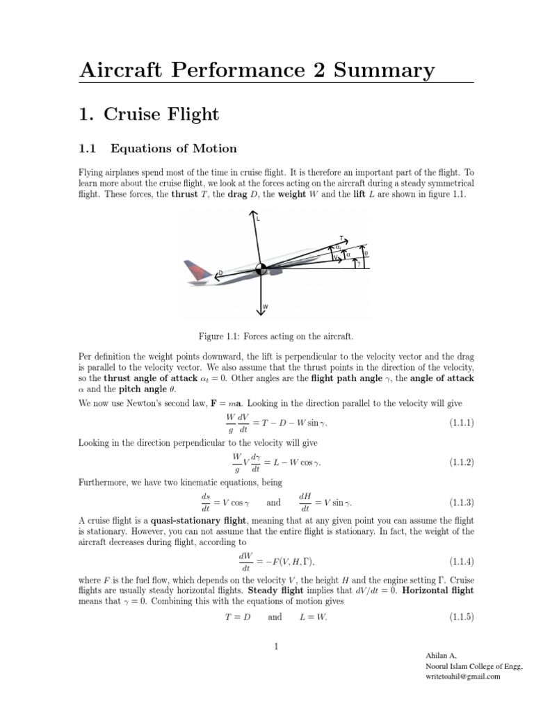 Aircraft Cruise Performance Analysis | PDF
