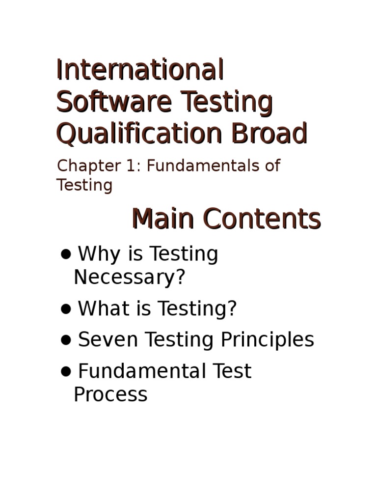Istqb Chapter I Ii Pdf Software Bug Software Testing