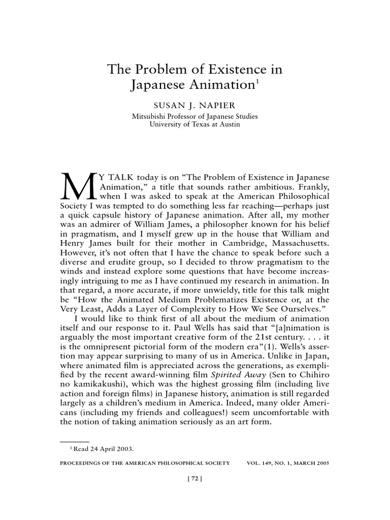 The Problem of Existence in Japanese Animation - Susan J Napier | PDF ...