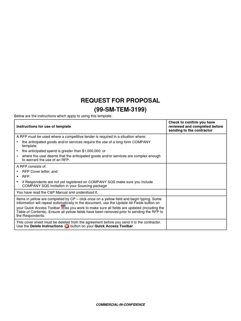 RFP Template | Request For Proposal | Contractual Term