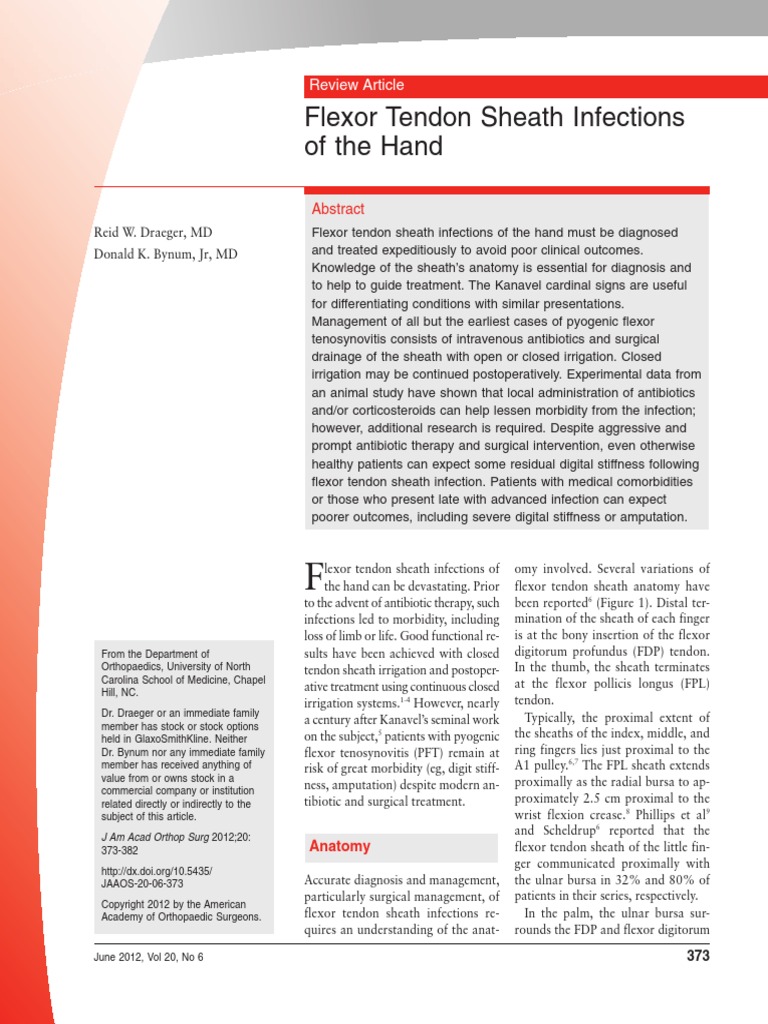 Flexor Tendon Sheath Infections | Thumb | Finger