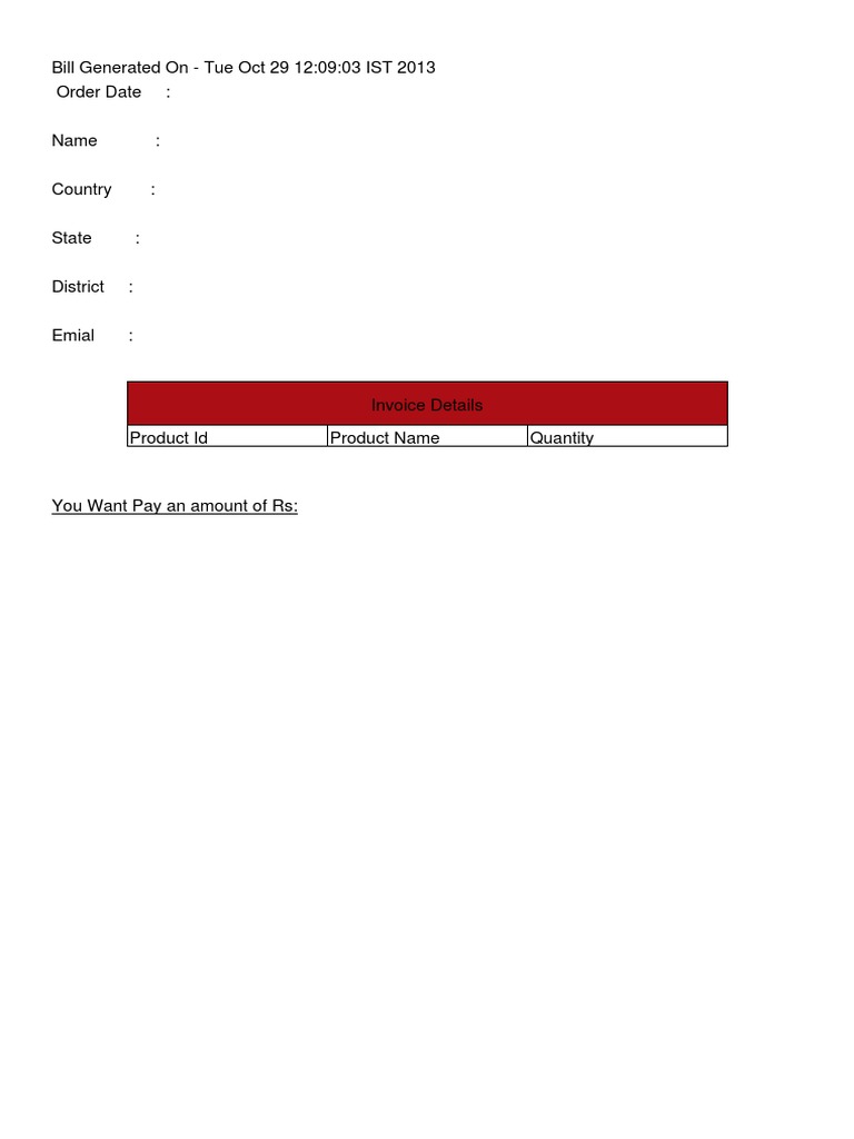 Bill Generated On - Tue Oct 29 12:09:03 IST 2013 Order Date | PDF | Law