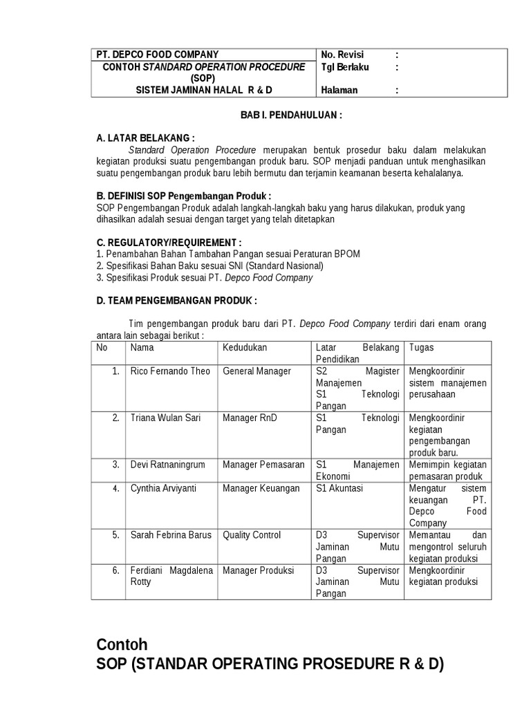 Contoh Sop NPD Dari Lena | PDF