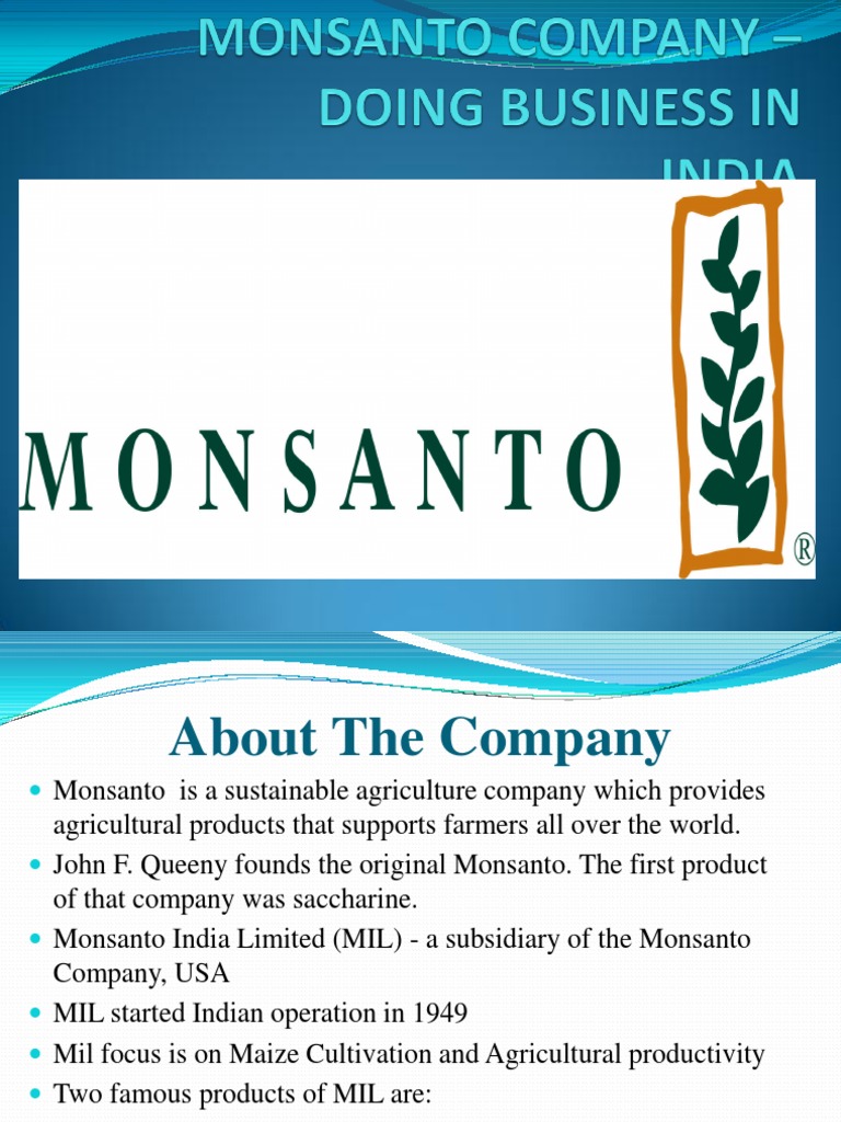 Monsanto Company - Doing Business in India | PDF | Monsanto | Biotechnology