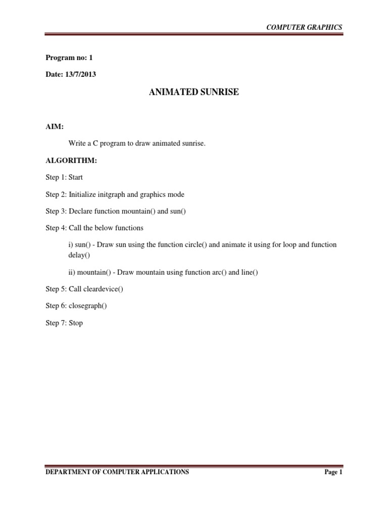 Computer Graphics Using C Lab Record Pdf Typefaces Cartesian Coordinate System 
