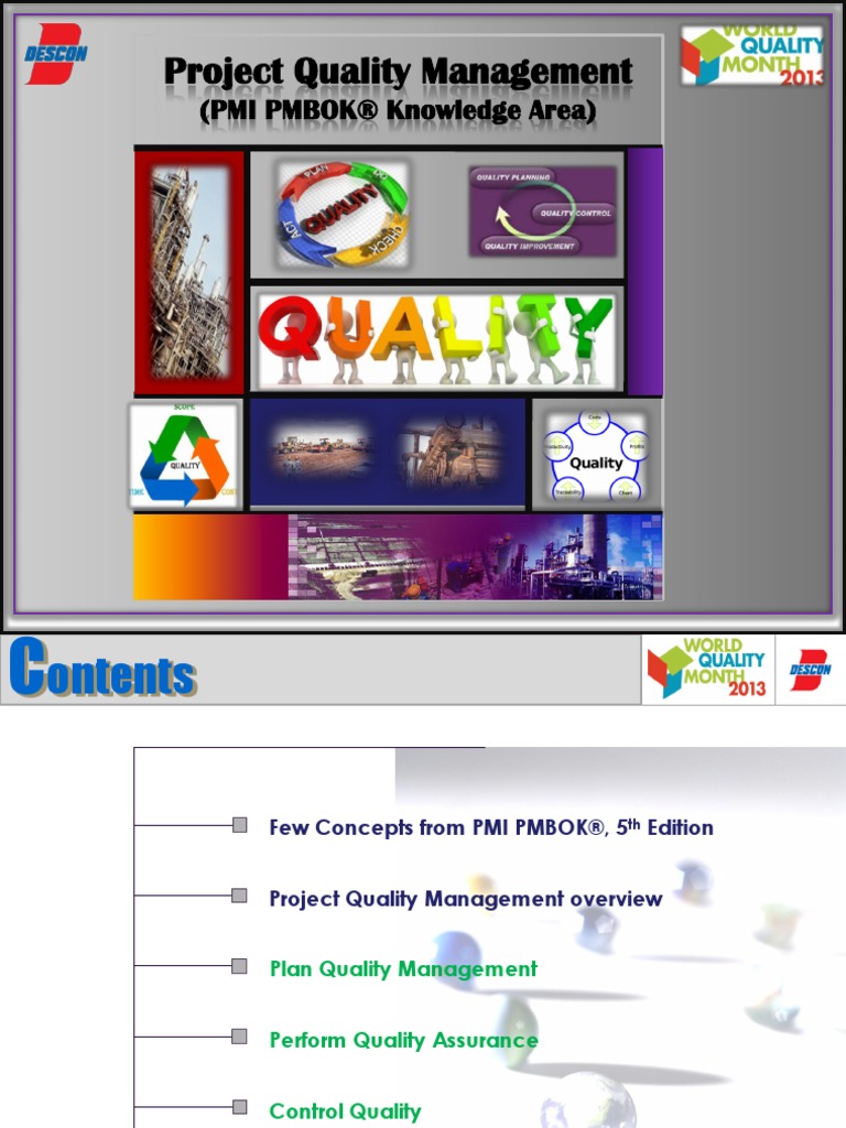 Project Quality Management - PMI PMBOK | PDF | Quality Assurance ...