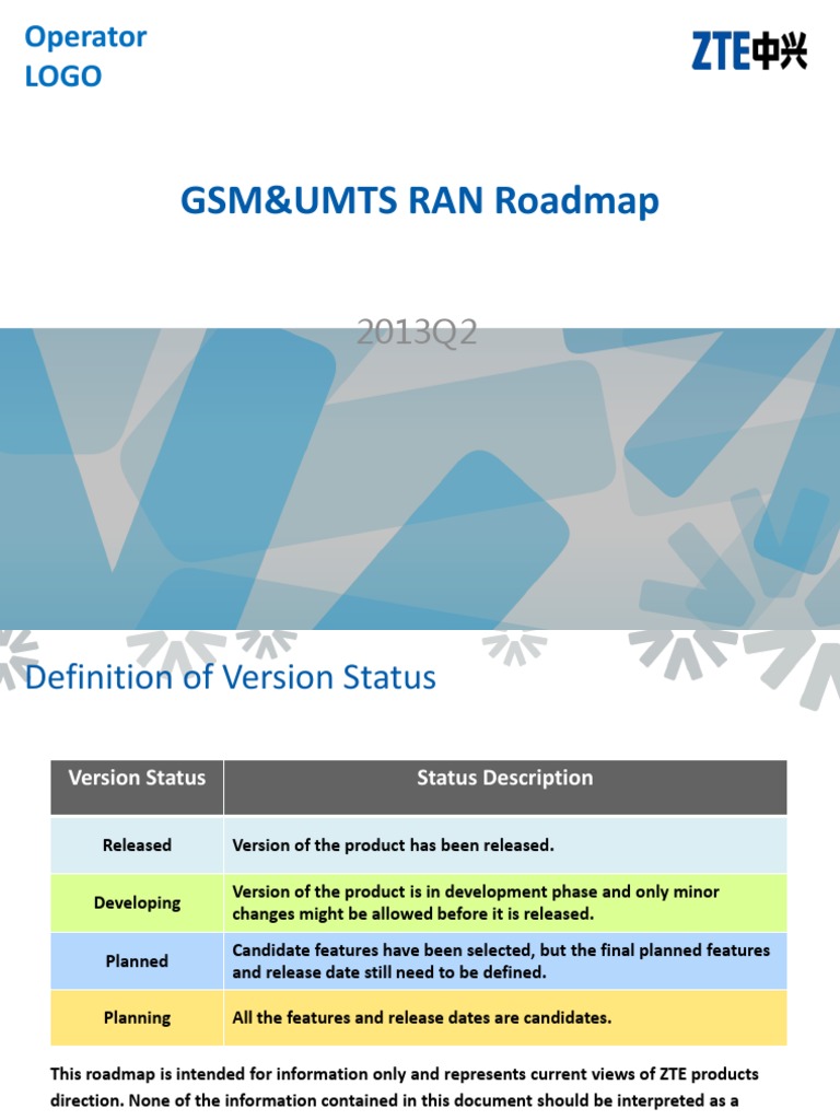 ZTE GU RAN Roadmap PDF | PDF | High Speed Packet Access | Lte ...