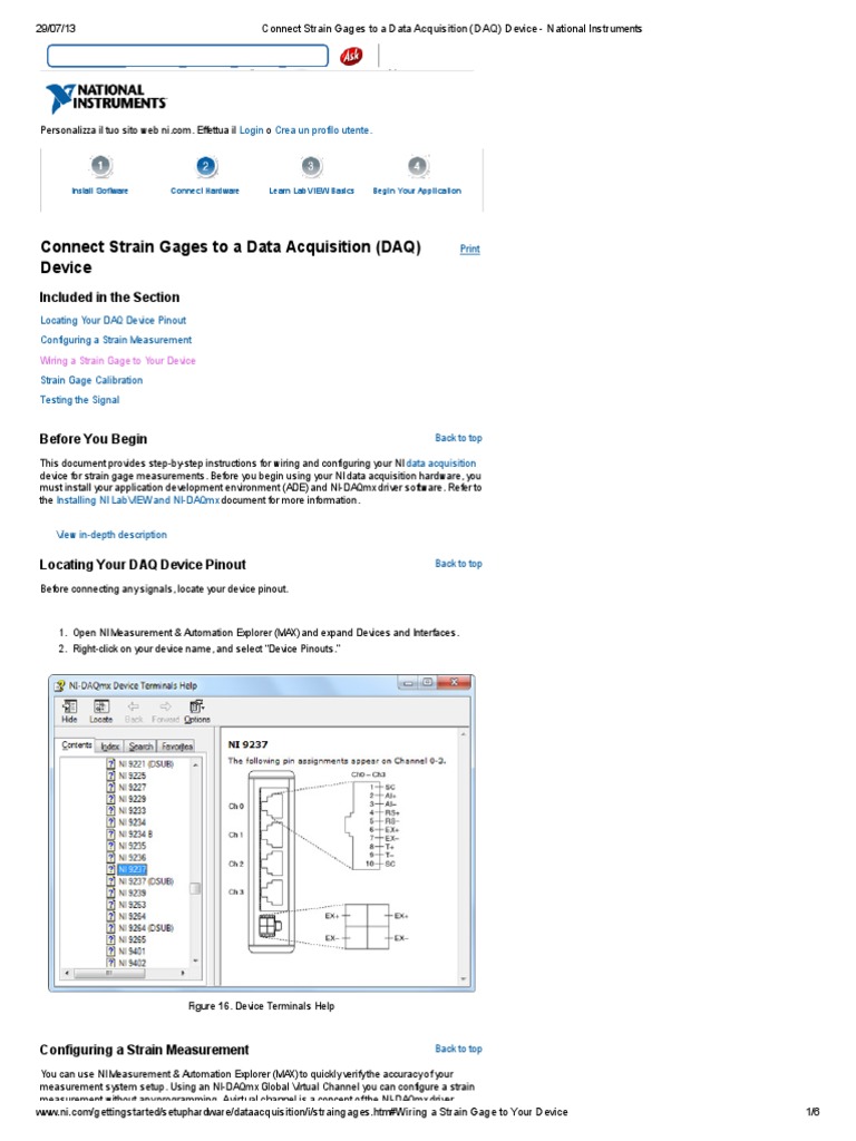 Connect Strain Gages To A Data Acquisition (DAQ) Device - National ...