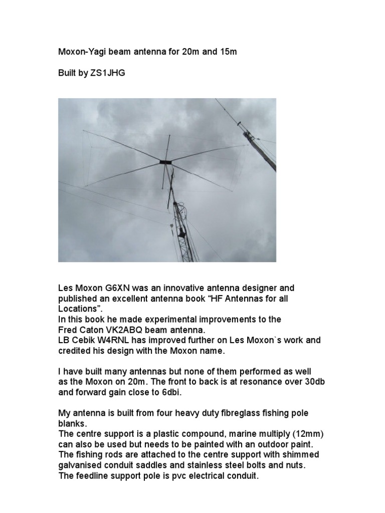 Moxon-Yagi Beam Antenna For 20m, 15m | PDF