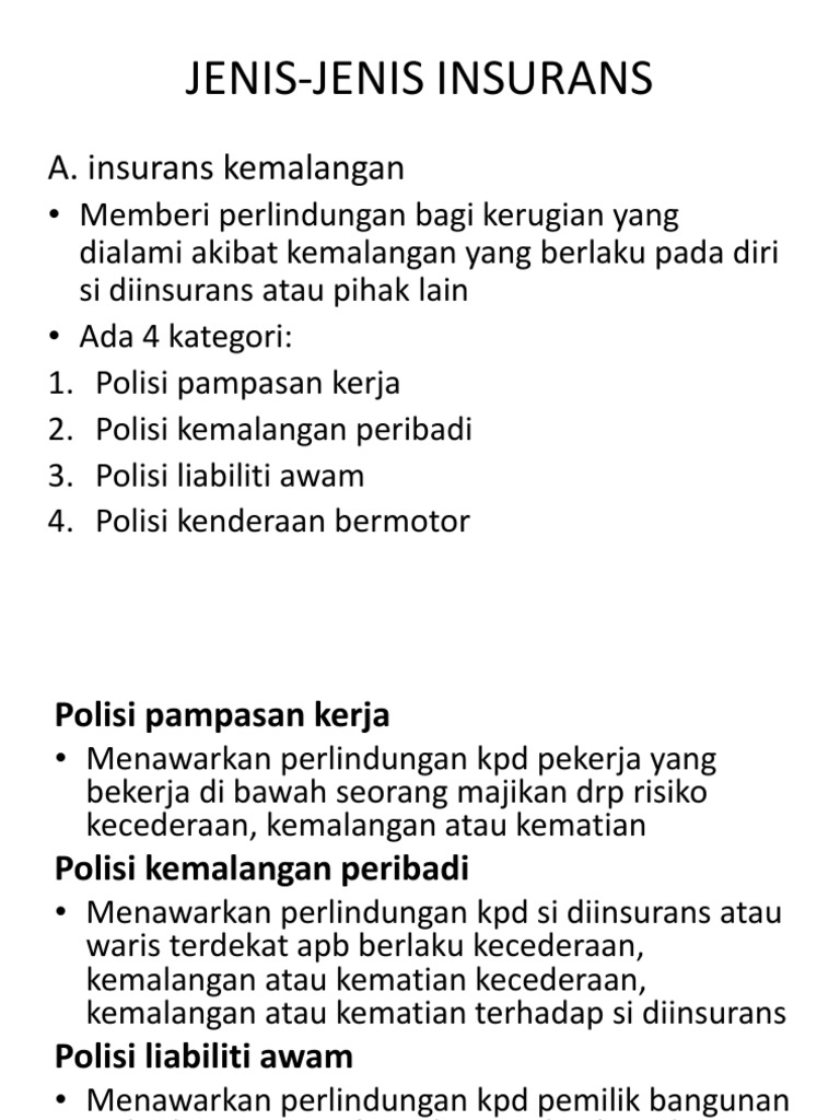 Jenis-Jenis Insurans | PDF