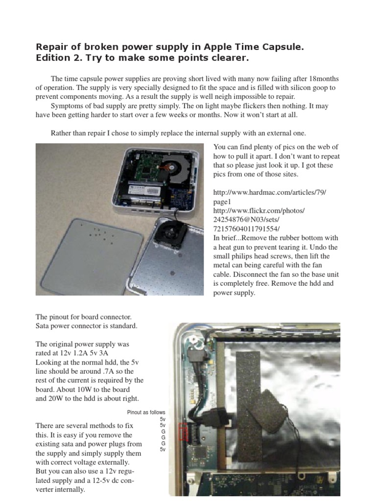 Repair of Broken Power Supply in Apple Time Capsule | PDF | Electrical ...