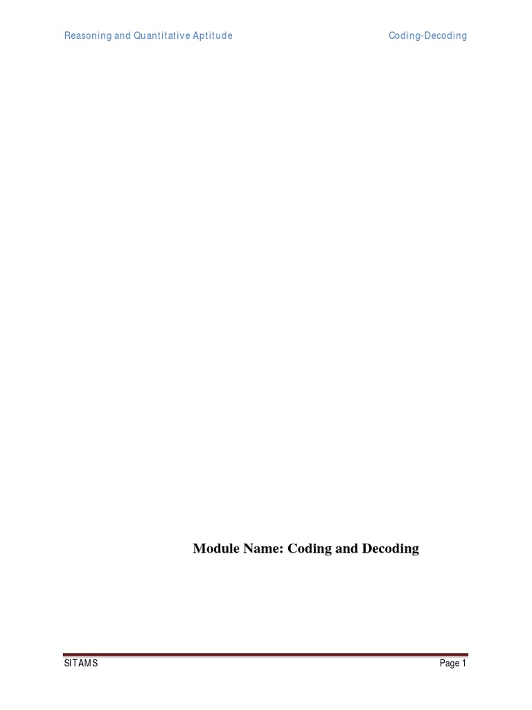 Coding Decoding 3 | Download Free PDF | Code | Sky