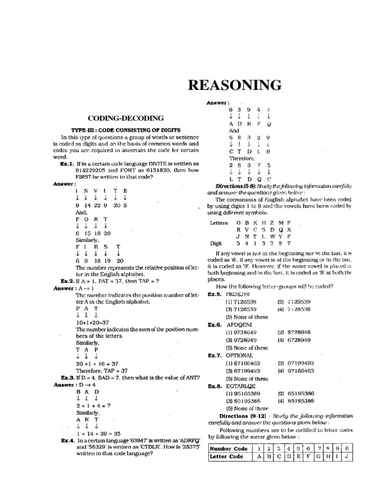 Coding Decoding Reasoning 2 | PDF | Consonant | Oral Communication