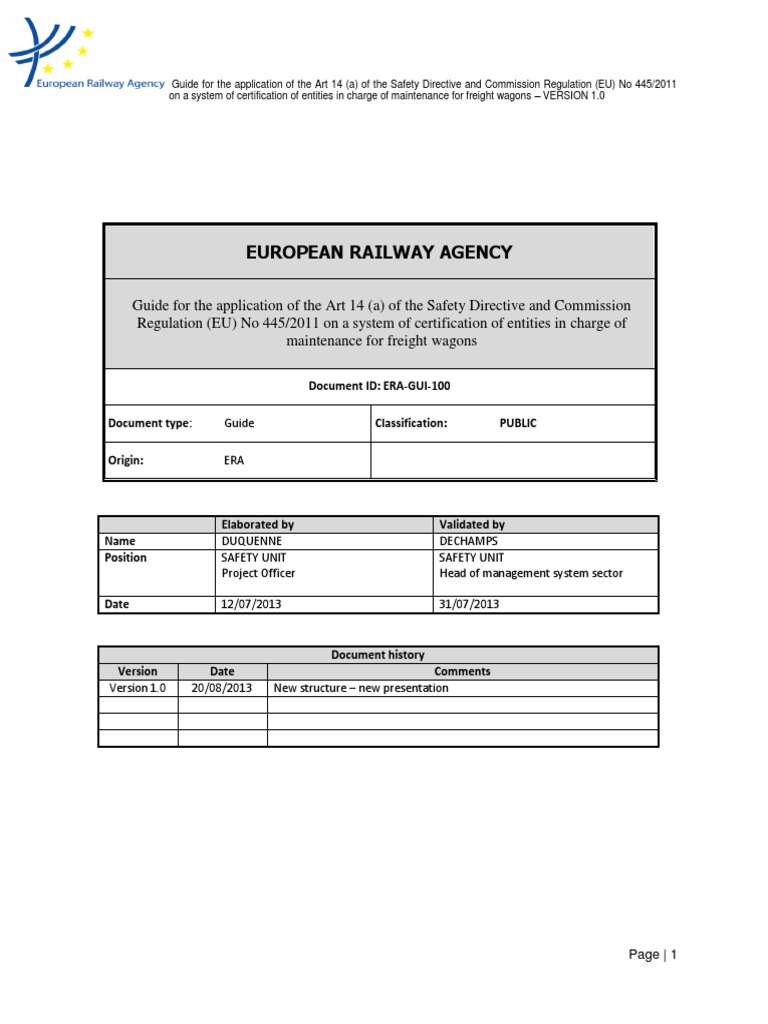 Ecm Guide v1 Era Gui 100 | PDF | European Economic Area | European Union